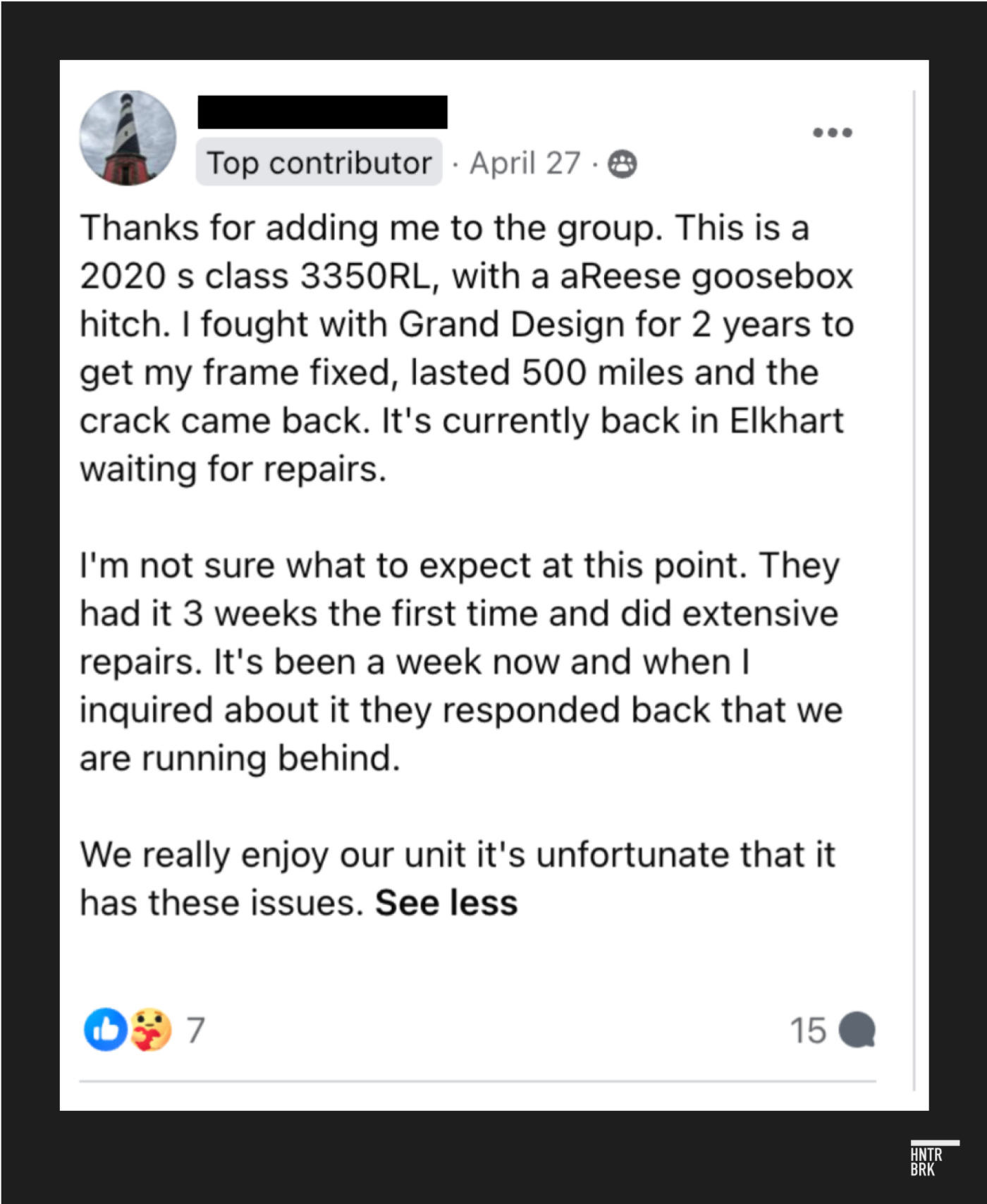 Winnebago Hushes Grand Design RV Frame Problems | Hunterbrook Media