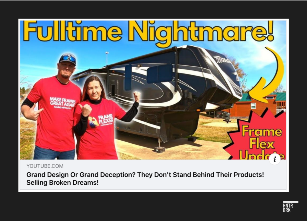 Winnebago Hushes Grand Design RV Frame Problems | Hunterbrook Media