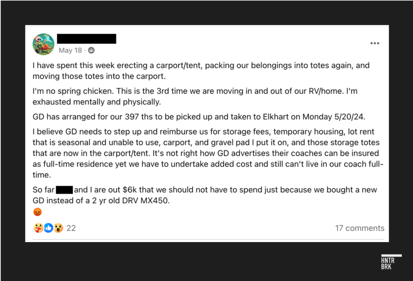 Winnebago Hushes Grand Design RV Frame Problems | Hunterbrook Media