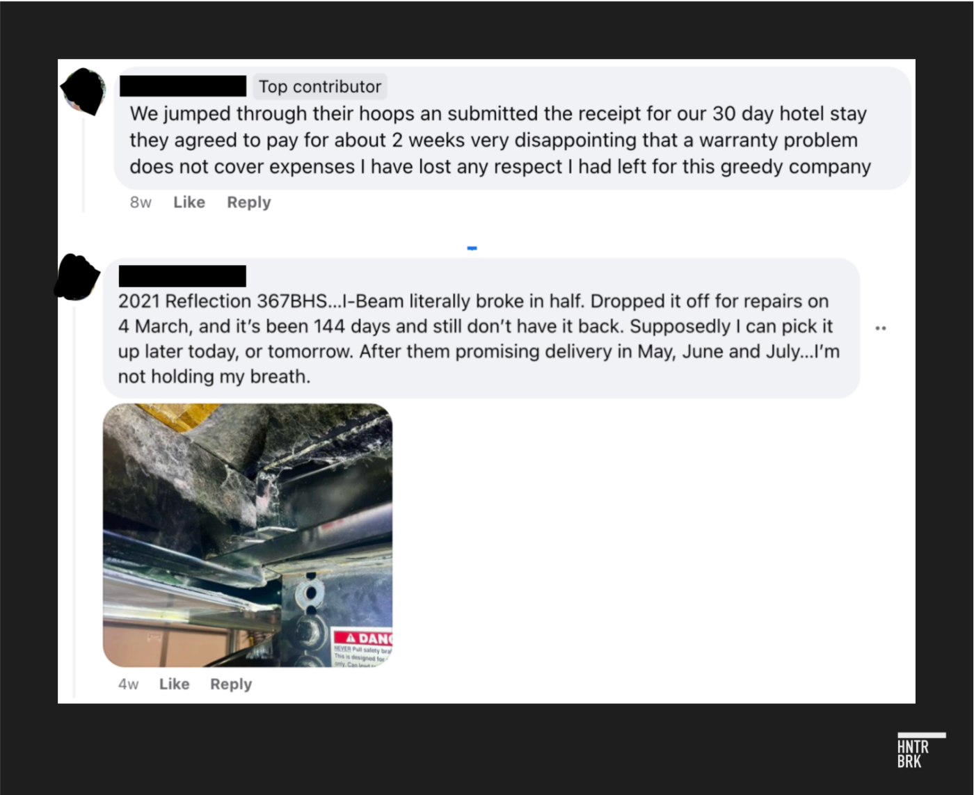 Winnebago Hushes Grand Design RV Frame Problems | Hunterbrook Media